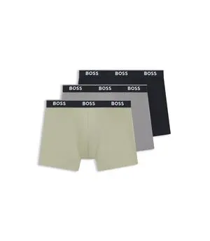 BOSS Three-pack Of Logo-waistband Boxer Briefs - Patterned