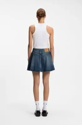 Hugo High-waisted Mini Skirt In Denim