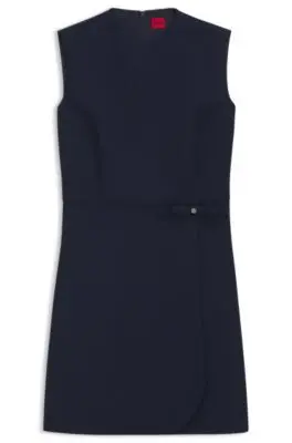 Hugo A-line Dress With Logo Bow Detail