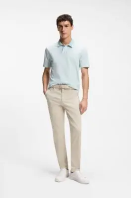 BOSS Logo-print Polo Shirt In Cotton Piqu