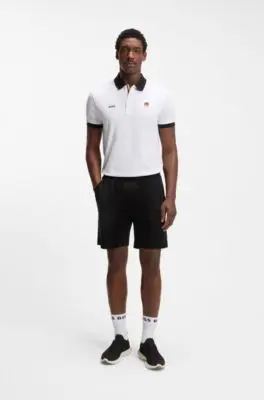 BOSS Cotton Jersey Shorts With Matte And Lustrous Stripes