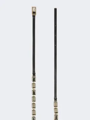 Max Mara Jewelled Nappa Leather Belt - Black