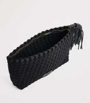 Harrods Neoprene Woven Pouch With Leather Wristlet