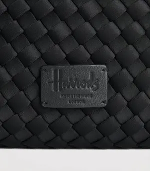 Harrods Neoprene Woven Pouch With Leather Wristlet