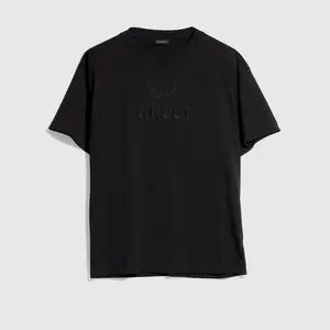 Gucci Cotton Jersey T-shirt With Embroidery - Black