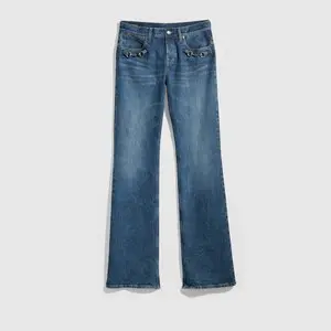 Gucci Gucci Stretch Cotton Denim Pants With Horsebit Detail Blue