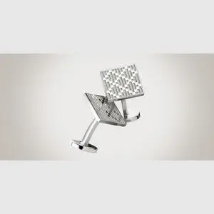 Gucci Sterling Silver Diamante Motif Cufflinks