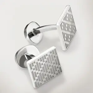 Gucci Sterling Silver Diamante Motif Cufflinks