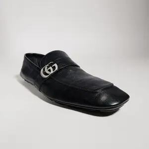 Gucci Double G Leather Driver Loafers