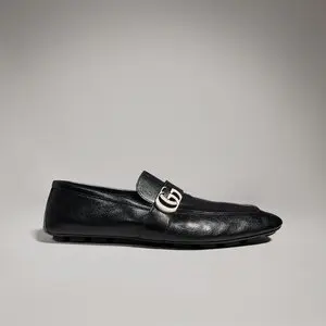 Gucci Double G Leather Driver Loafers