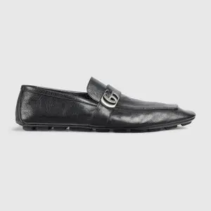 Gucci Double G Leather Driver Loafers