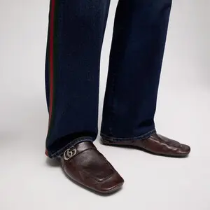 Gucci Double G Leather Driver Loafers