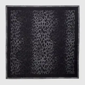 Gucci Printed Silk Twill Carr - Black