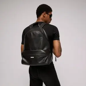 Gucci Leather Backpack With Logo Plaque