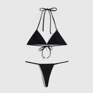 Gucci Stretch Jersey Bikini With Interlocking G Detail - Black