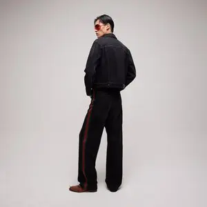 Gucci Cotton Denim Pants With Web Insert