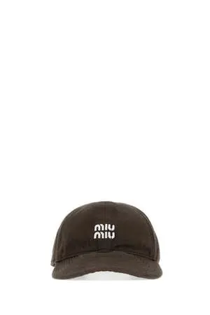 Miu Miu Cotton Baseball Cap - Brown