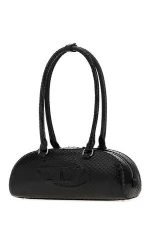 DIESEL® 1dr Dome Shoulder Bag In Leather - Black