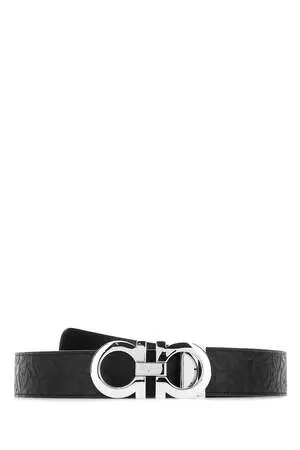FERRAGAMO Reversible Leather Belt - Black