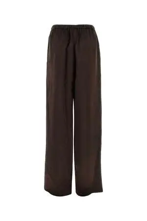 FERRAGAMO Salvatore Dark Satin Palazzo Pant