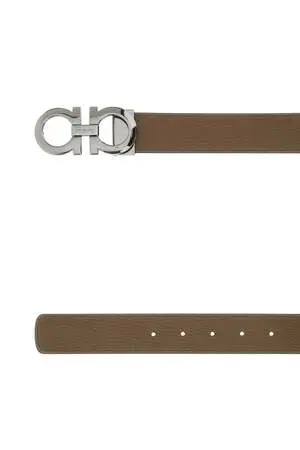 FERRAGAMO Reversible Leather Belt - Brown
