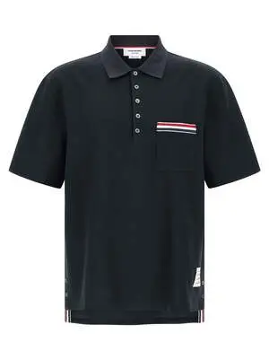 Thom Browne Nastro Rwb' Polo Shirt - Blue