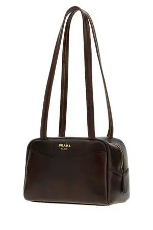 Prada Calf Leather Mini Shoulder Bag - Brown