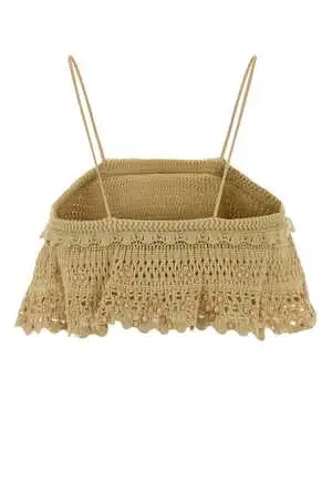 Isabel Marant Étoile Beige Crochet Crop-top