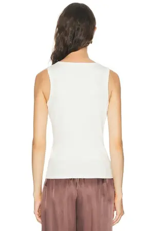 Burberry Ribbed Knit Tank Top With Tie Detail