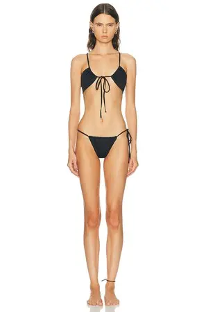 Attico Tie Bikini Set - Black