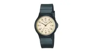 Casio Classic Analog Watch With Gold Dial - Rubber