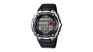 Casio Wave Ceptor Atomic Digital Watch With Black Dial - Rubber
