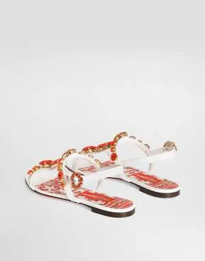 Dolce & Gabbana Embellished Patent Leather Sandals