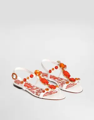 Dolce & Gabbana Embellished Patent Leather Sandals