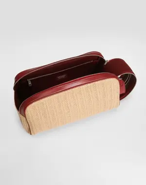Dolce & Gabbana Essenza Raffia And Leather Toiletry Bag