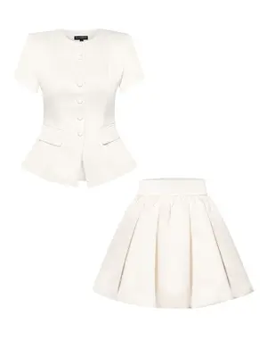TIA DORRAINE Button-front Blazer And Skirt Set