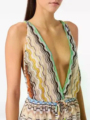 Missoni Criss-cross Striped Playsuit