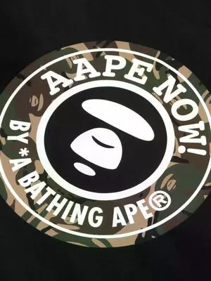 AAPE BY *A BATHING APE Logo-print Camouflage-detail T-shirt - Black