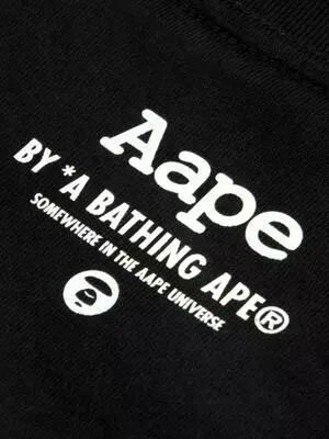 AAPE BY *A BATHING APE Logo-print Camouflage-detail T-shirt - Black