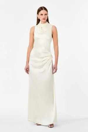 NICHOLAS Fabiana" Cowl Neck Maxi Dress - Ivory