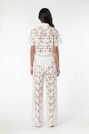 NICHOLAS Sandra Lace Wide-leg Pants - Ivory