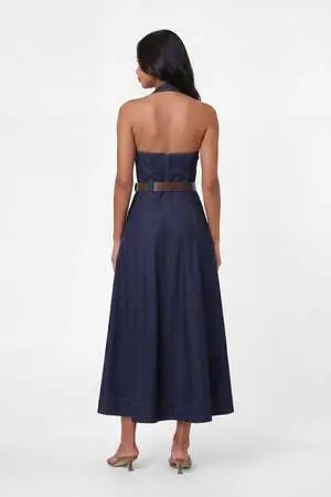 NICHOLAS Anastasia Denim Maxi Dress - Indigo