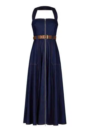NICHOLAS Anastasia Denim Maxi Dress - Indigo