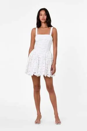 NICHOLAS Vittoria Lace Mini Dress - Ivory