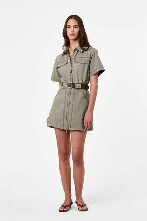 NICHOLAS Embla Belted Utility Dress - Sage