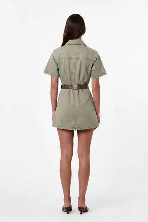 NICHOLAS Embla Belted Utility Dress - Sage