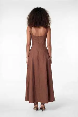 NICHOLAS Anya Linen Dress - Mocha