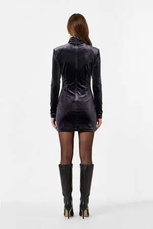 NICHOLAS Pilar Velvet Ruched Mini Dress - Mineral