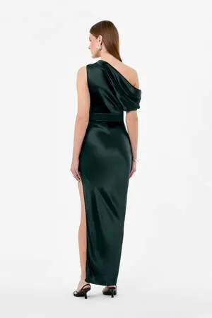 NICHOLAS Eartha One-shoulder Belted Maxi Dress - Alpine