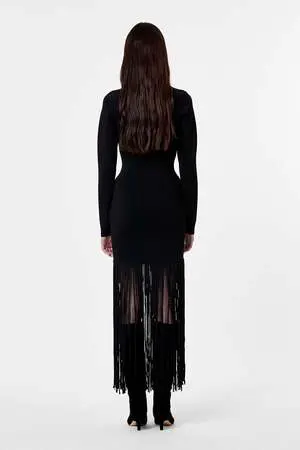 NICHOLAS Fiorella Dress With Fringe Hem